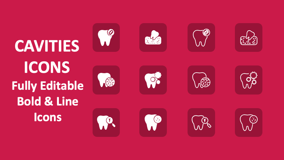 Cavities Icons for Google Slides and PowerPoint