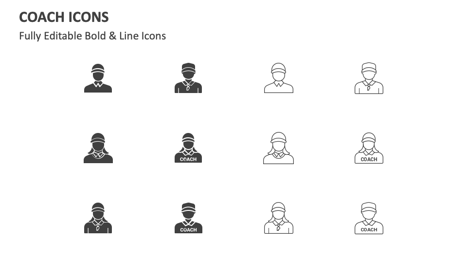 Coach Icons for PowerPoint and Google Slides - PPT Slides