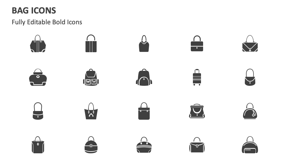 Bag Icons for Google Slides and PowerPoint