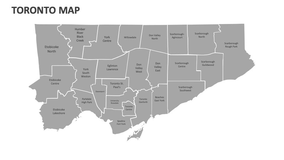 Toronto Map for Google Slides and PowerPoint - PPT Slides