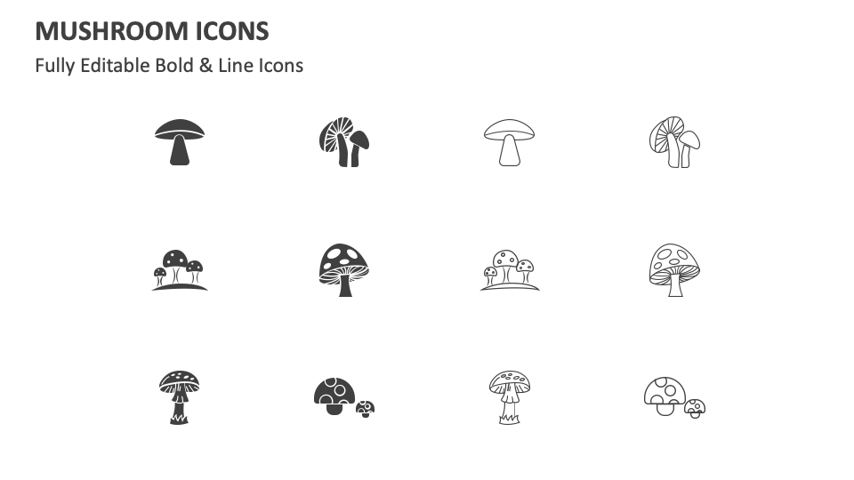Mushroom Icons for Google Slides and PowerPoint