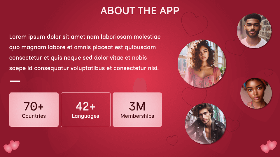 Dating App Pitch Deck for Google Slides and PowerPoint