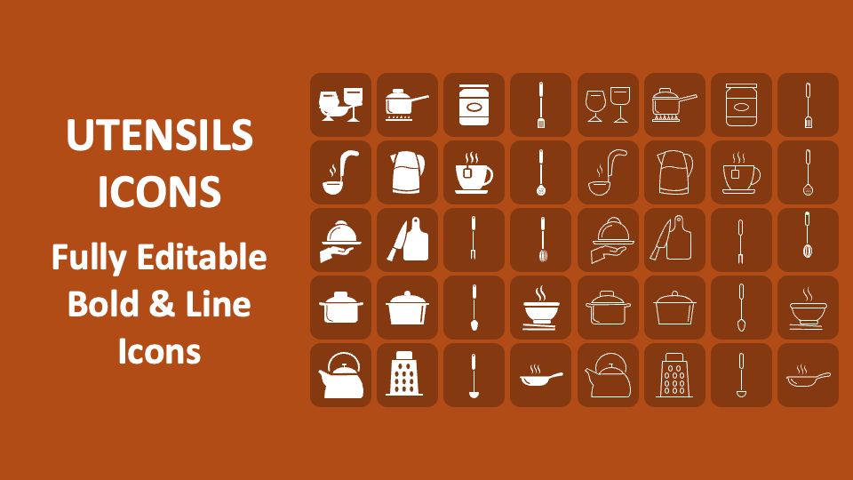 Utensils Icons for PowerPoint and Google Slides - PPT Slides