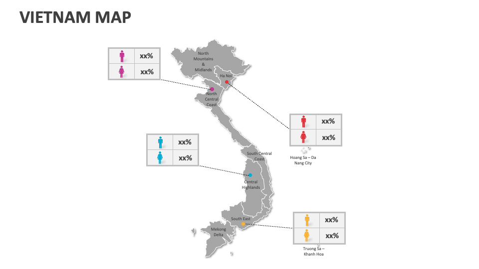 Vietnam Map for Google Slides and PowerPoint - PPT Slides