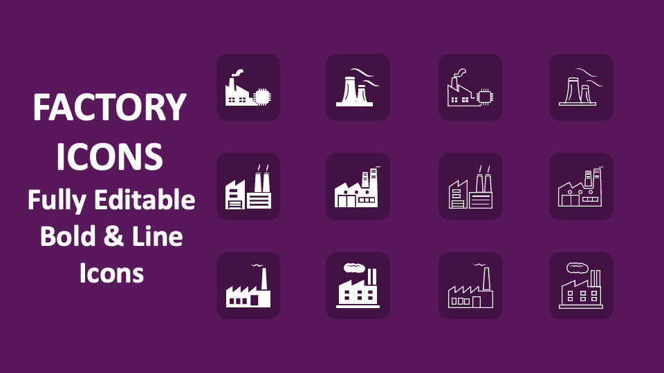 Factory Icons for Google Slides and PowerPoint