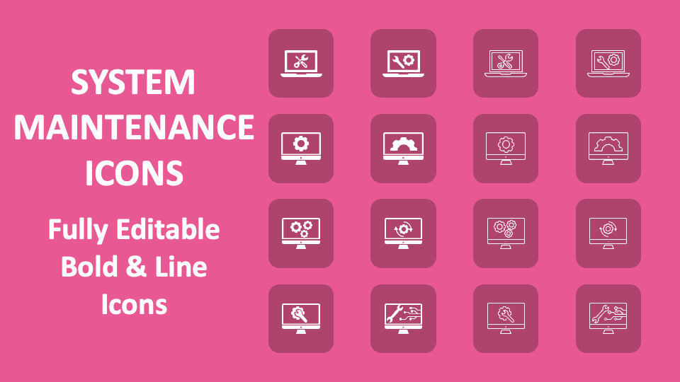 System Maintenance Icons for Google Slides and PowerPoint