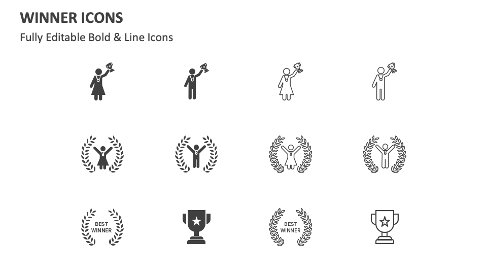 Winner Icons for Google Slides and PowerPoint