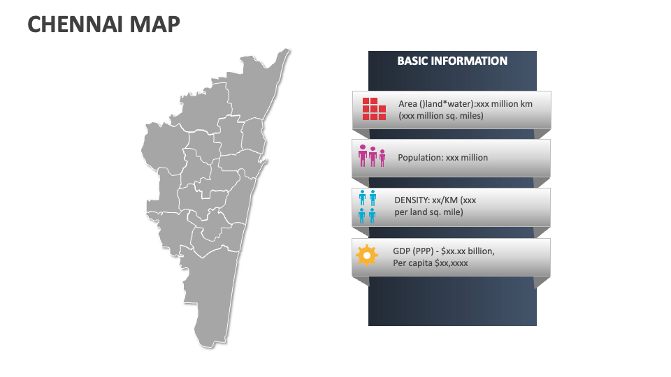 Chennai Map for Google Slides and PowerPoint - PPT Slides