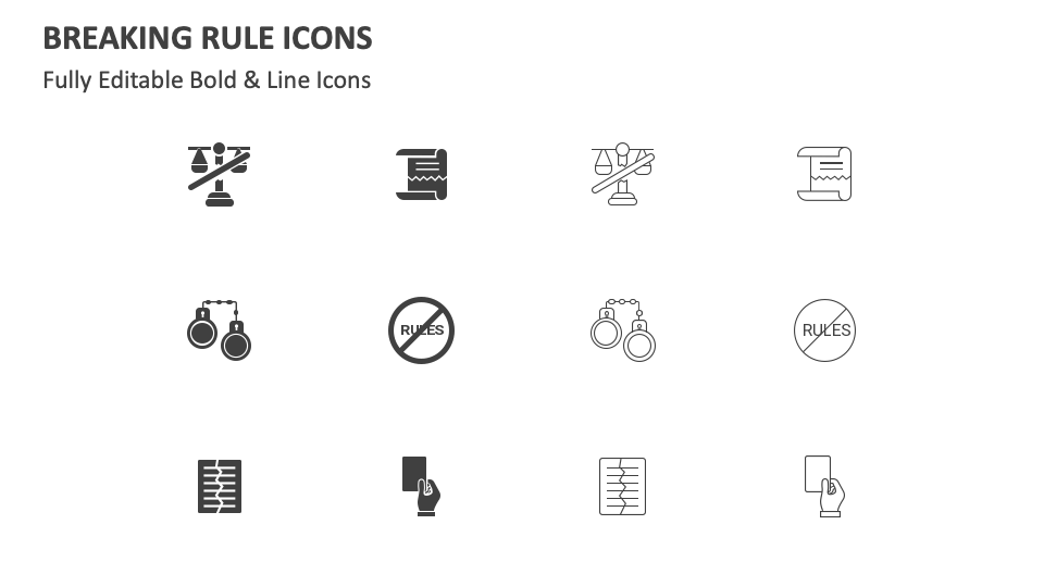 Breaking Rule Icons for Google Slides and PowerPoint