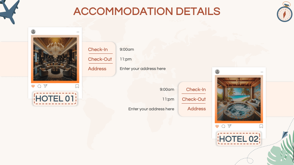 Travel Itinerary Template for Google Slides and PowerPoint - PPT Slides