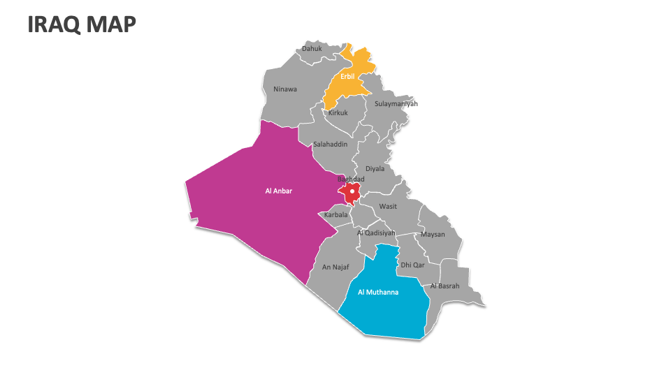 Iraq Map for Google Slides and PowerPoint - PPT Slides