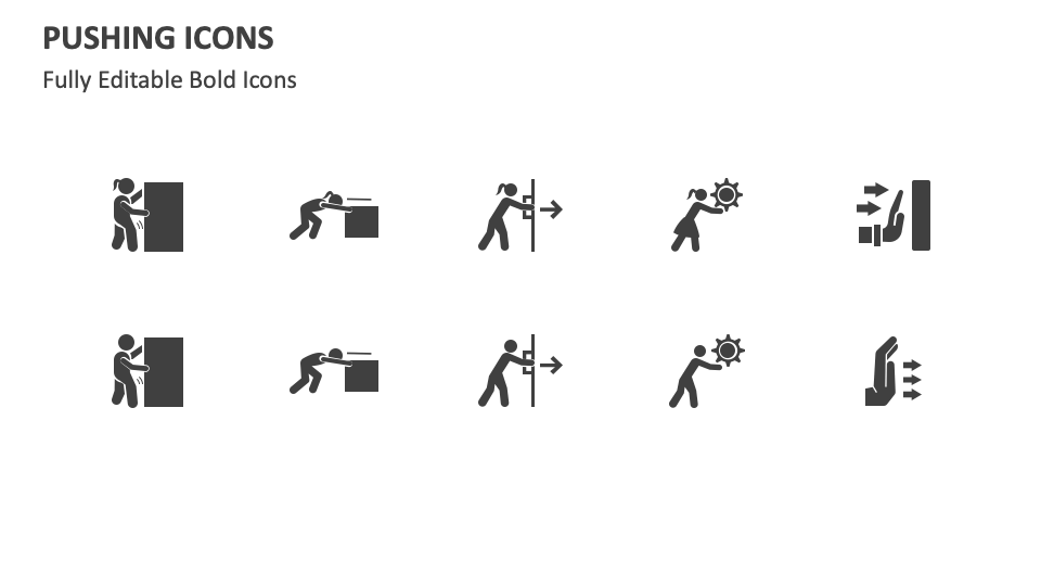 Pushing Icons for PowerPoint and Google Slides - PPT Slides