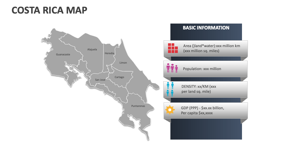Costa Rica Map for Google Slides and PowerPoint - PPT Slides