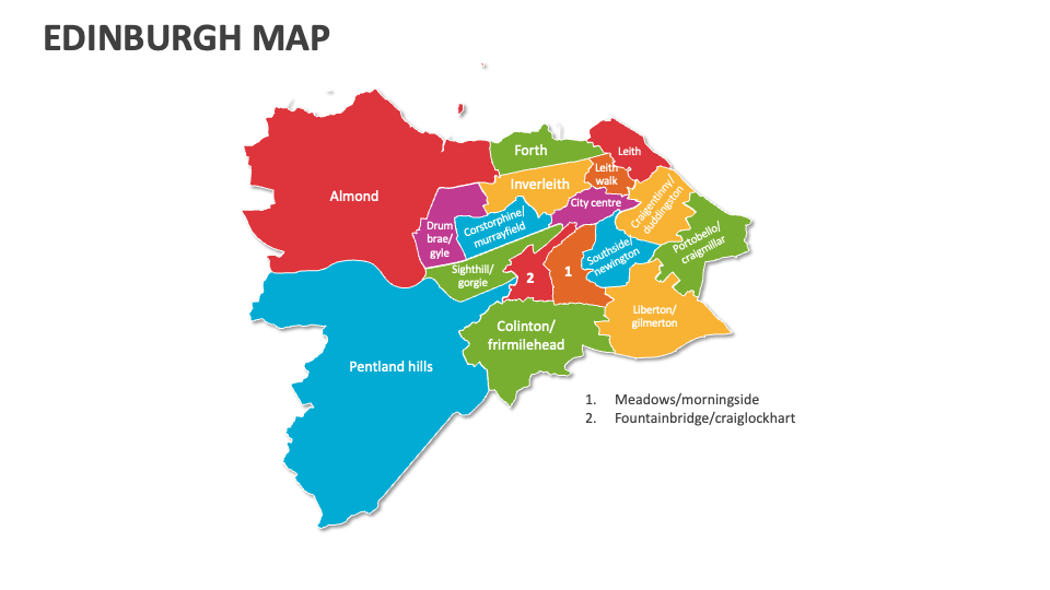 Edinburgh Map for Google Slides and PowerPoint - PPT Slides