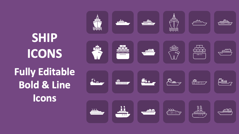 Ship Icons for Google Slides and PowerPoint