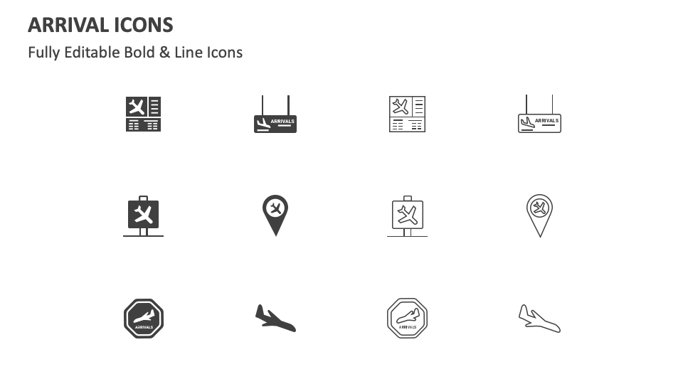 Arrival Icons for Google Slides and PowerPoint