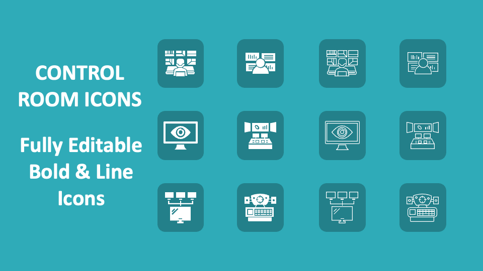 Control Room Icons for Google Slides and PowerPoint
