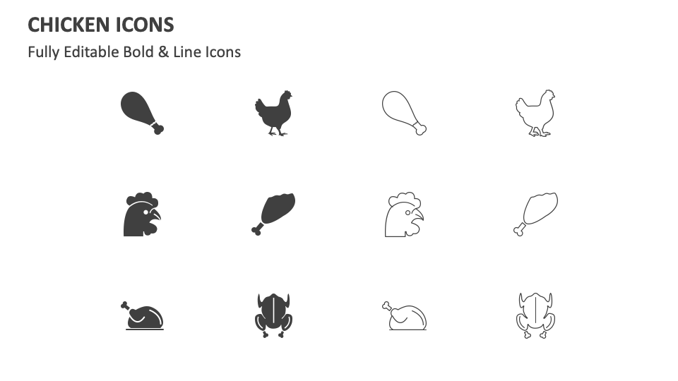 Chicken Icons for Google Slides and PowerPoint