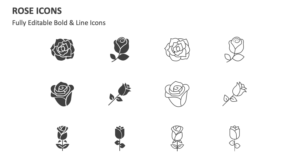 Rose Icons for PowerPoint and Google Slides - PPT Slides