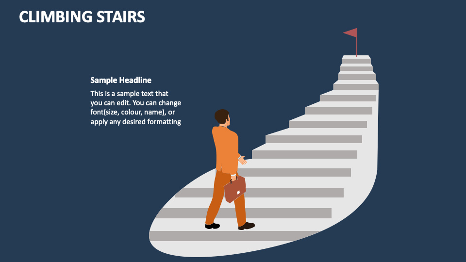 Climbing Stairs PowerPoint and Google Slides Template - PPT Slides