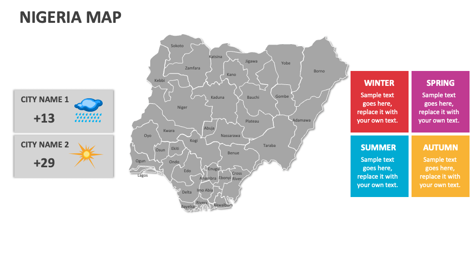 Nigeria Map for Google Slides and PowerPoint - PPT Slides