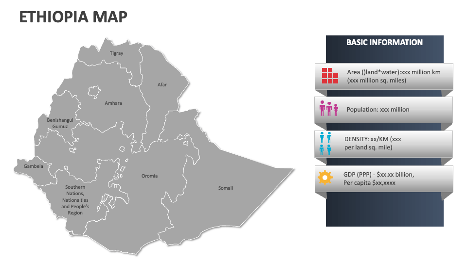Ethiopia map for Google Slides and PowerPoint - PPT Slides