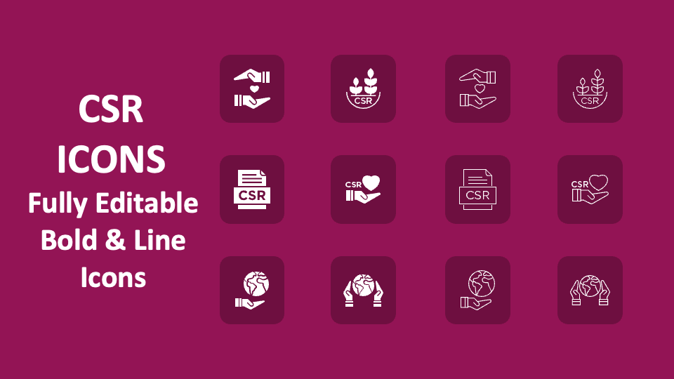 CSR Icons for Google Slides and PowerPoint