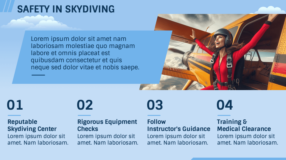 Free Skydiving Presentation Theme for Google Slides and PowerPoint
