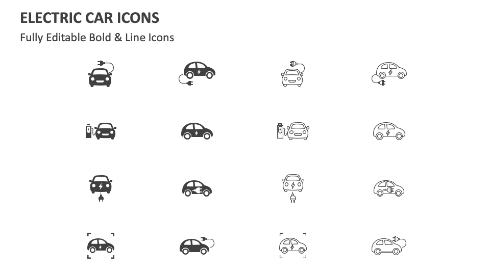 Electric Car Icons for Google Slides and PowerPoint