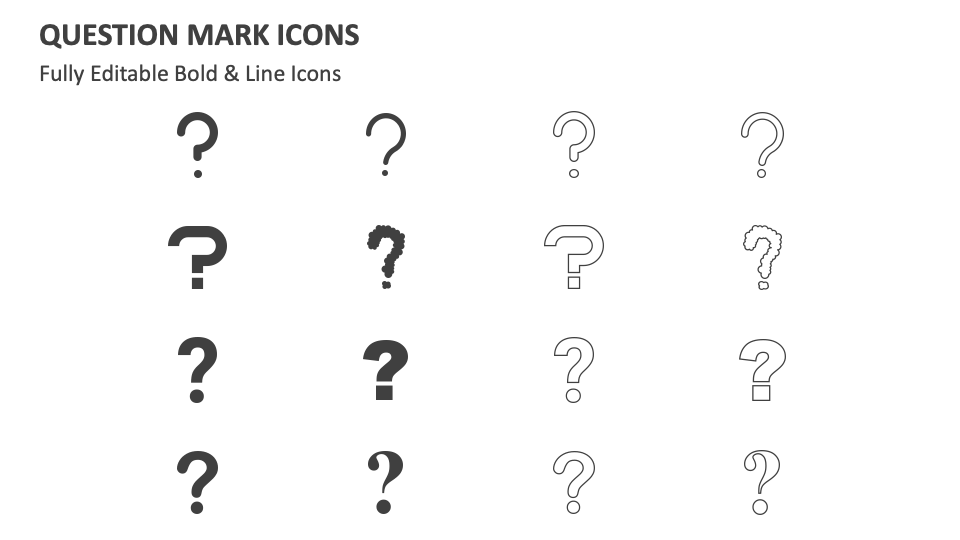 Question Mark Icons for Google Slides and PowerPoint