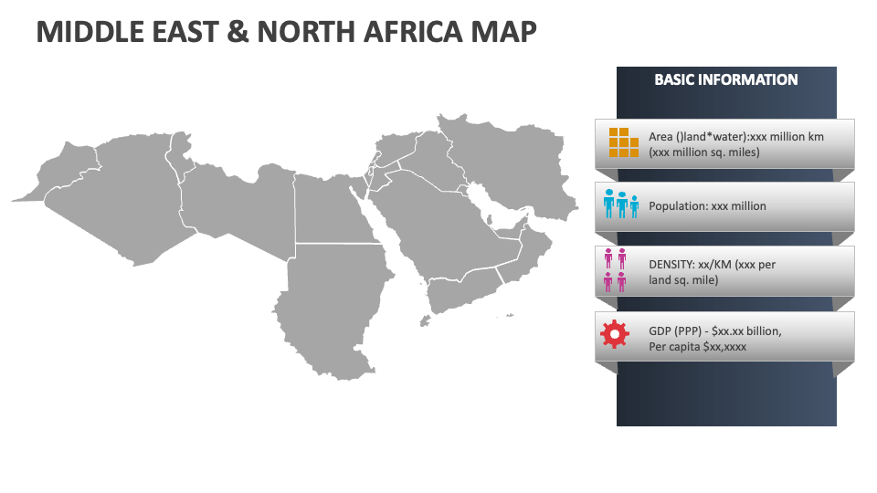 Middle East and North Africa Map for Google Slides and PowerPoint - PPT ...