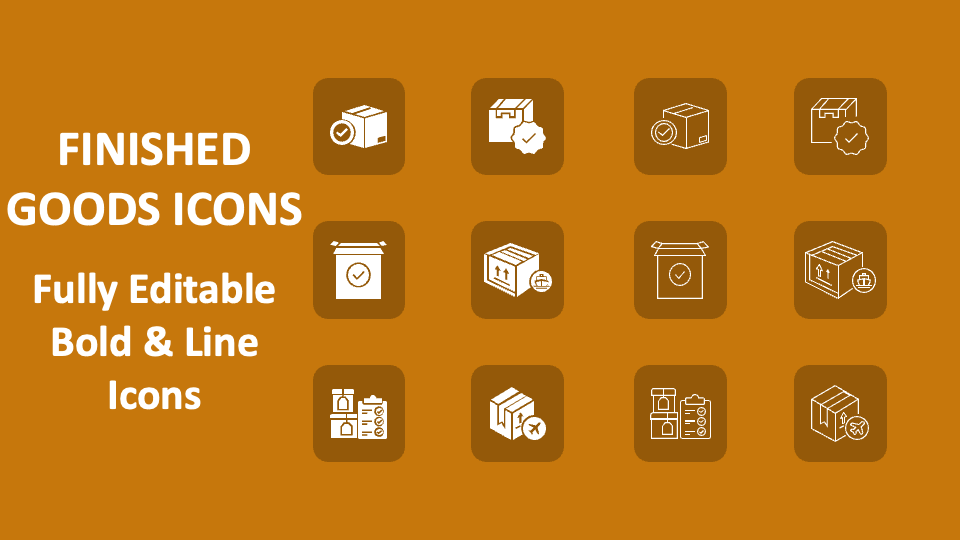 Finished Goods Icons for Google Slides and PowerPoint