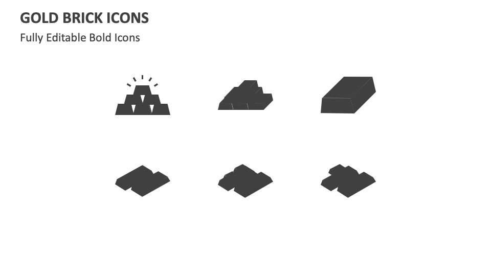 Gold Brick Icons for Google Slides and PowerPoint
