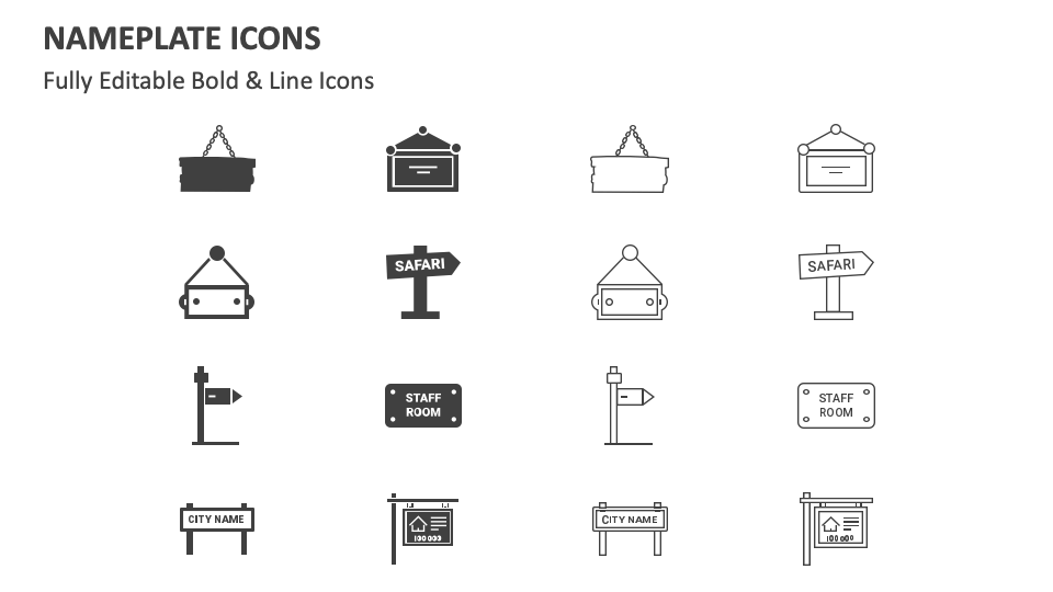 Nameplate Icons for Google Slides and PowerPoint