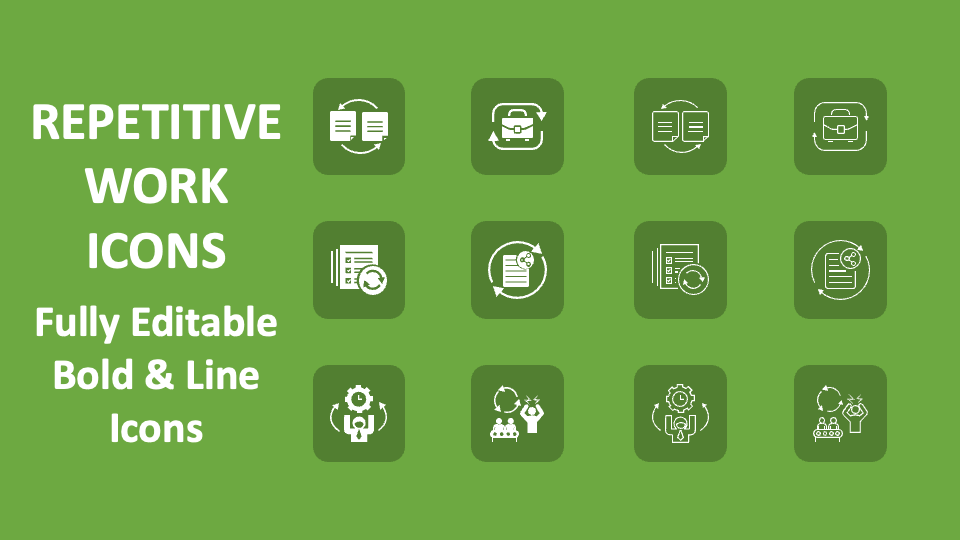 Repetitive Work Icons for Google Slides and PowerPoint