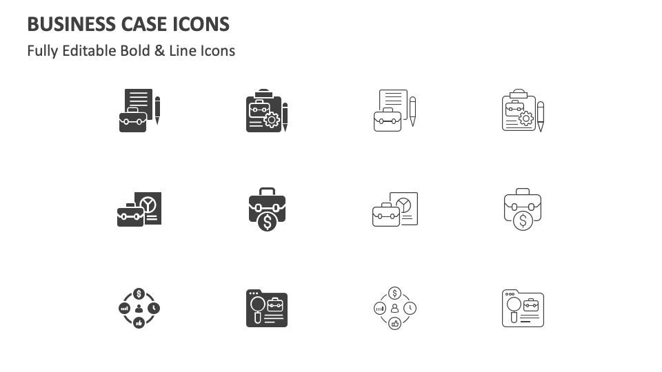 Business Case Icons for Google Slides and PowerPoint
