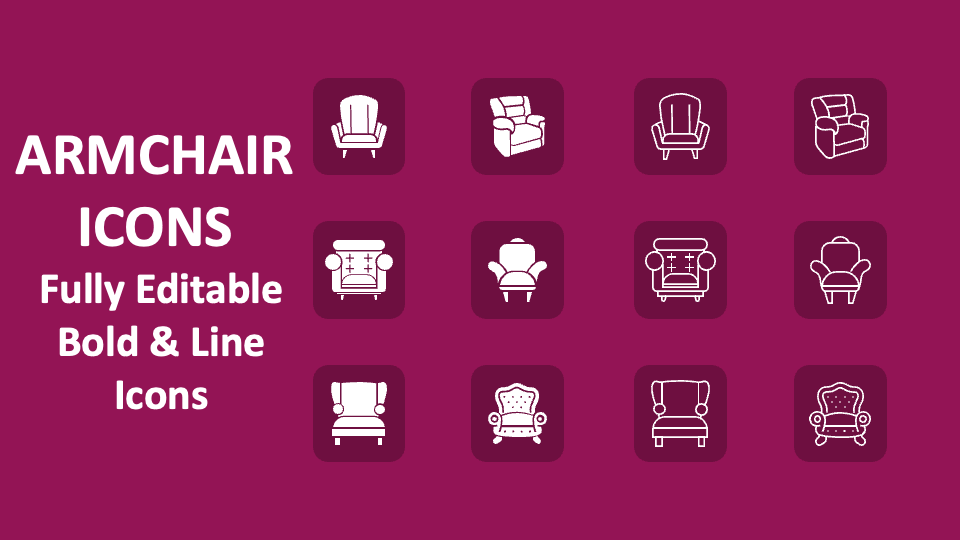 Armchair Icons for Google Slides and PowerPoint
