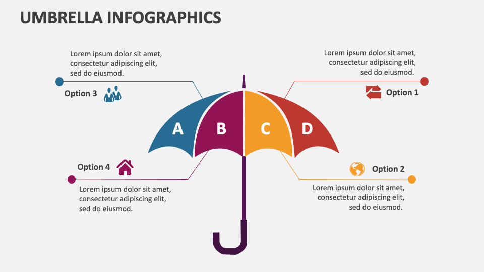 Umbrella Infographics PowerPoint and Google Slides Template - PPT Slides