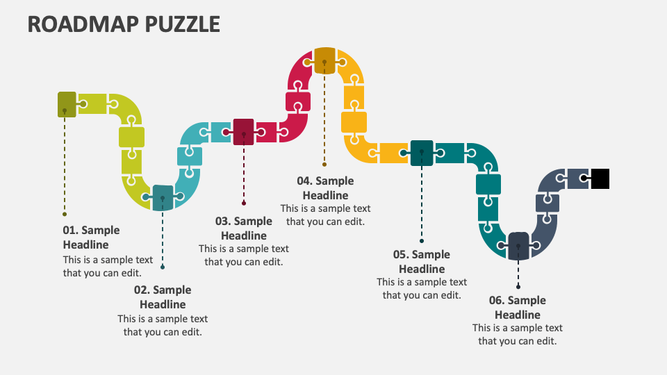 Roadmap Puzzle PowerPoint and Google Slides Template - PPT Slides