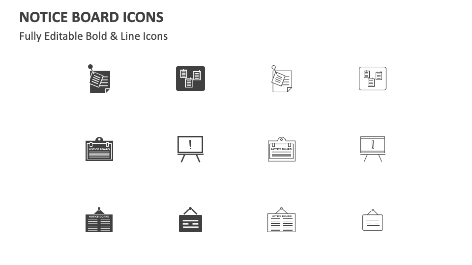 Notice Board Icons for Google Slides and PowerPoint