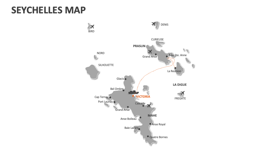 Seychelles Map for Google Slides and PowerPoint - PPT Slides