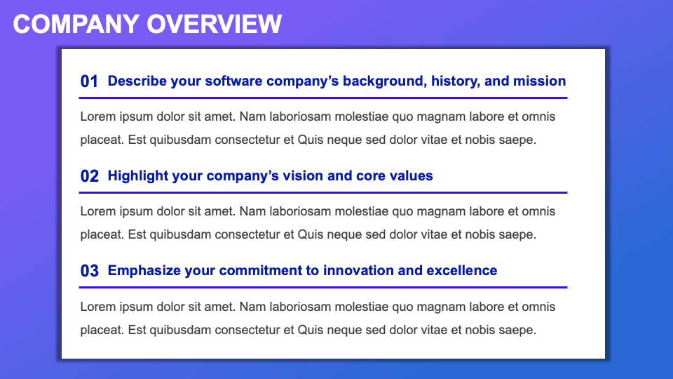 Software Company Profile PowerPoint and Google Slides Template - PPT Slides