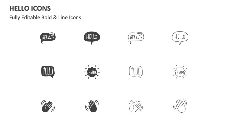 Hello Icons for Google Slides and PowerPoint
