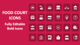 Food Court Icons for Google Slides and PowerPoint