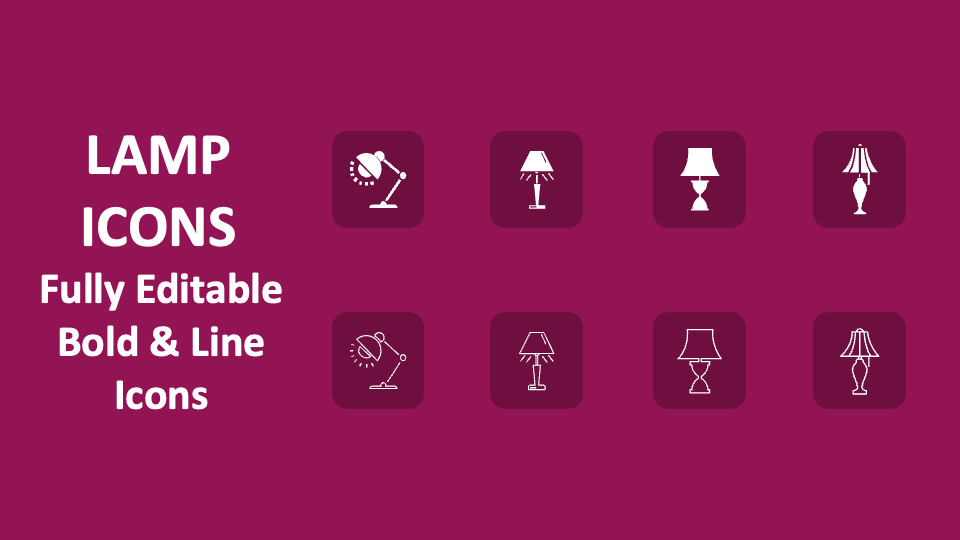 Lamp Icons for Google Slides and PowerPoint