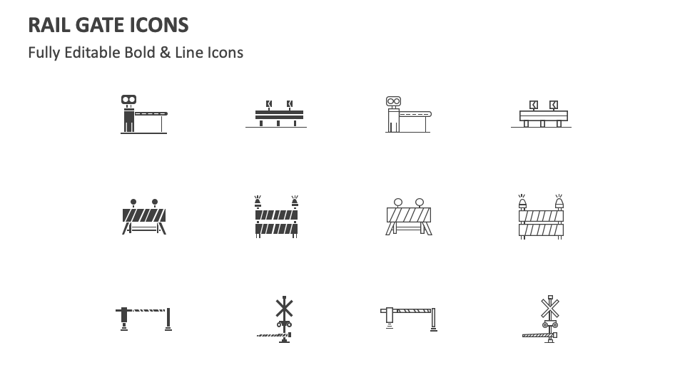 Rail Gate Icons for Google Slides and PowerPoint