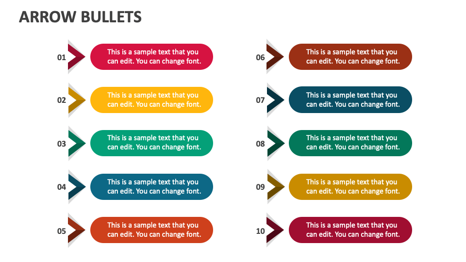 Arrow Bullets PowerPoint and Google Slides Template - PPT Slides