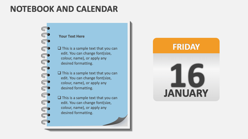 Notebook and Calendar Template for PowerPoint and Google Slides - PPT ...