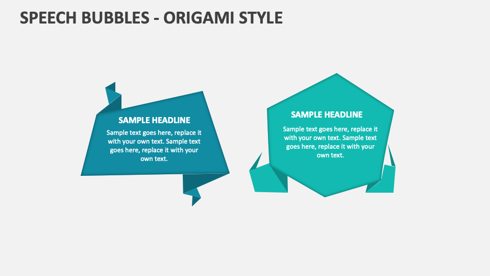 Speech Bubbles - Origami Style Template for PowerPoint and Google ...