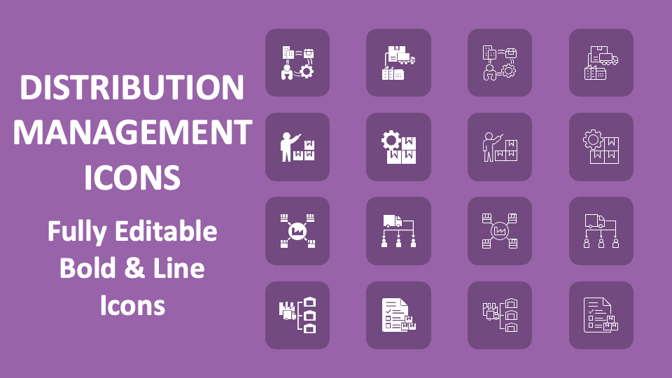 Distribution Management Icons for Google Slides and PowerPoint